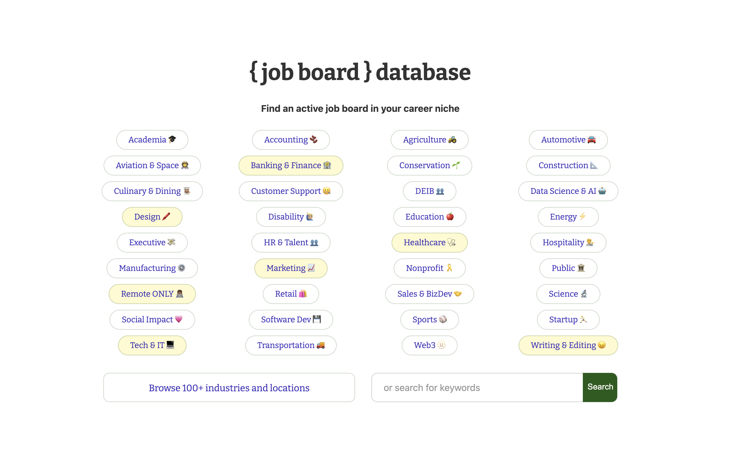Job Search Database | Industry Job Boards | Alternatives to Indeed and ...