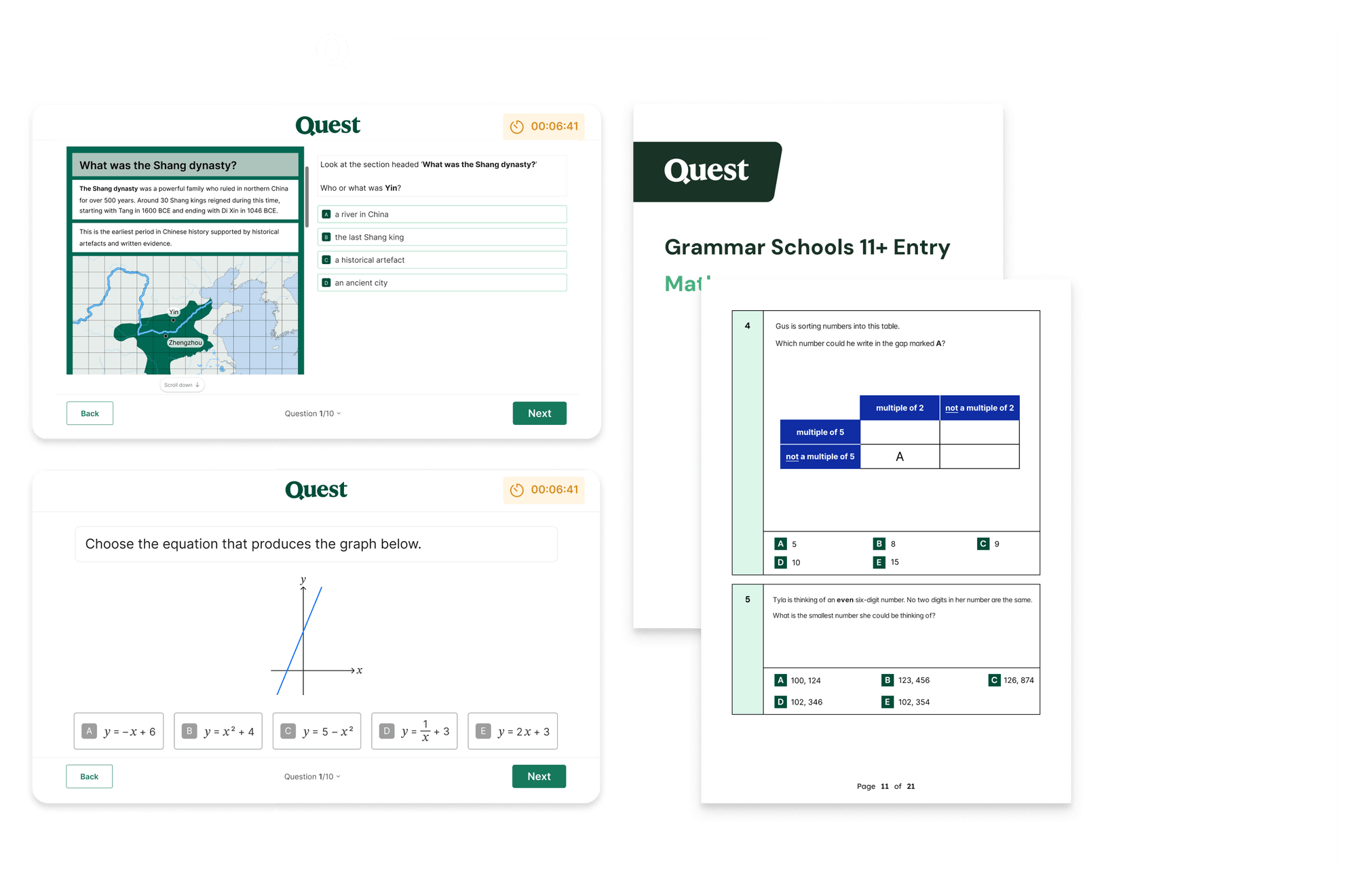 Quest Admissions Entry Assessments