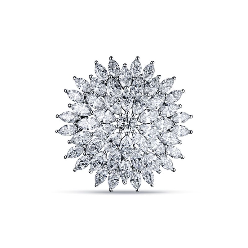 LAB GROWN DIAMOND BROOCH FLOWER | Magnat Fine Jewelry