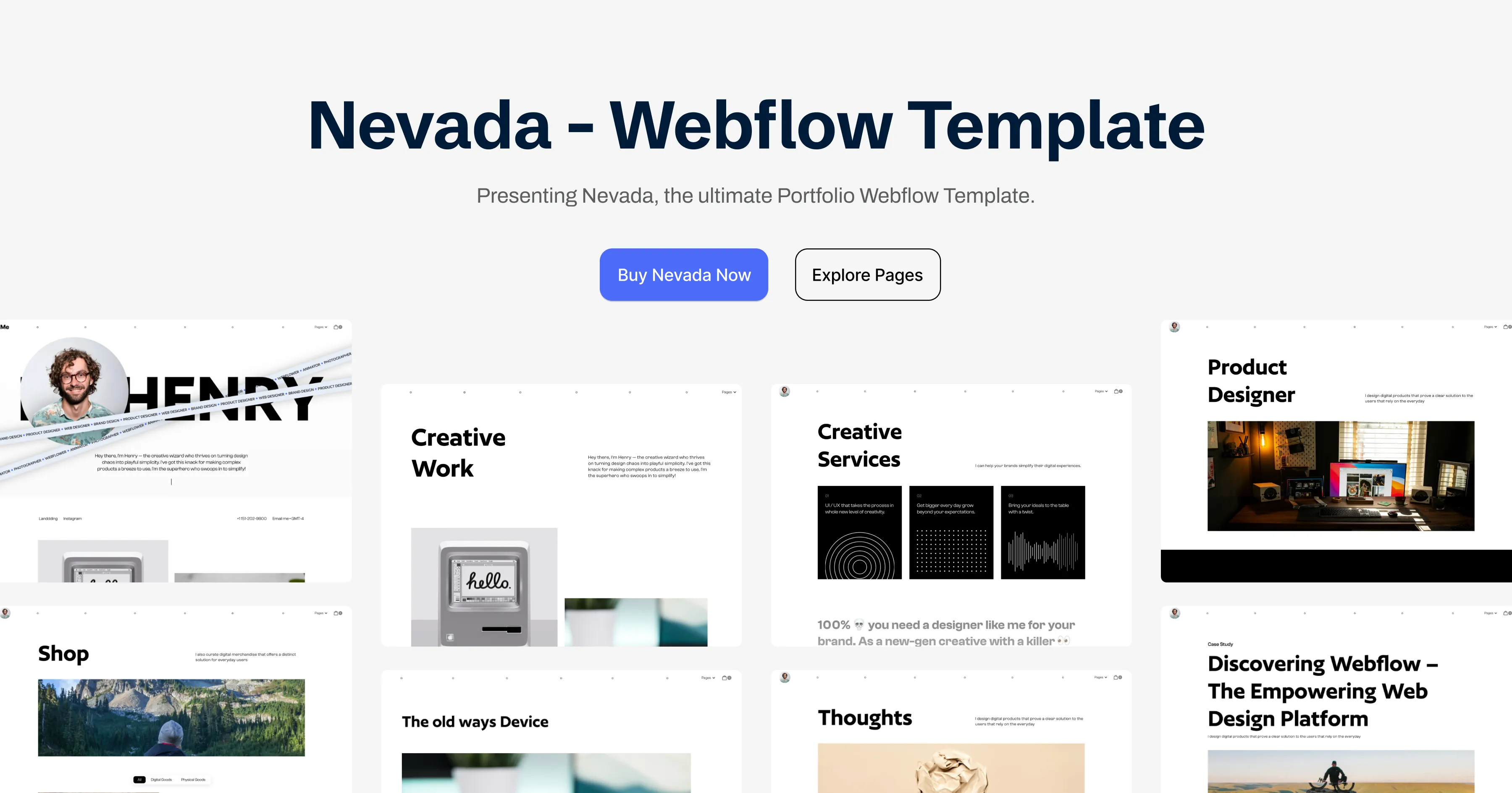 Nevada - Webflow Ecommerce website template