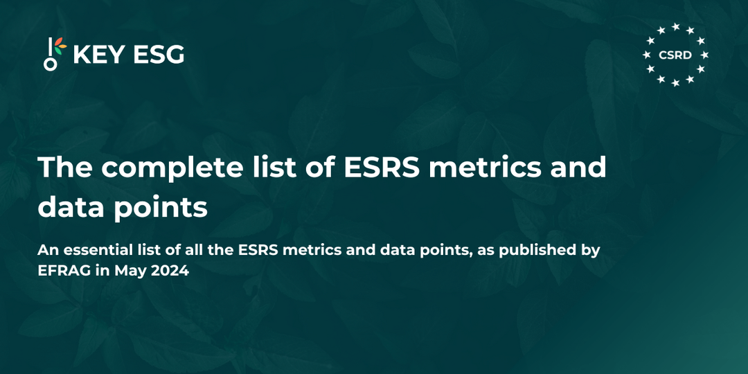 The complete list of ESRS metrics and data points.