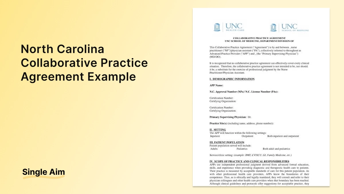 North Carolina Nurse Practitioner Collaborative Agreement Templates