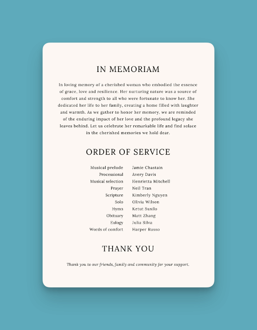 8 Celebration of Life Program Examples + Templates