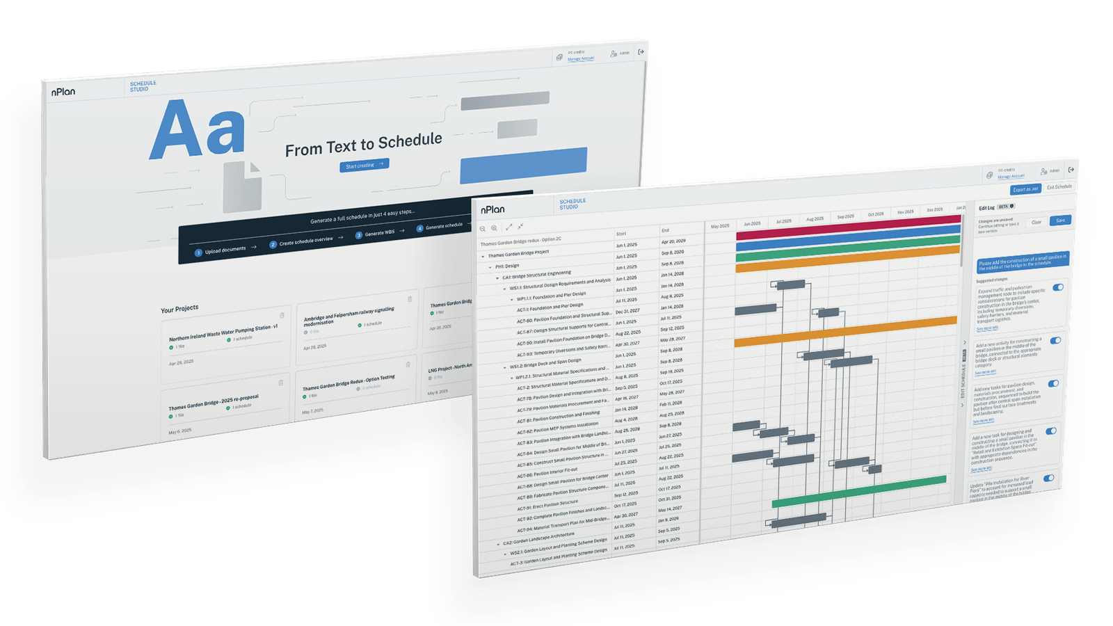Schedule Studio | nPlan