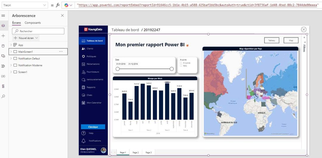 Intégrer son reporting Power BI dans une application Power Apps