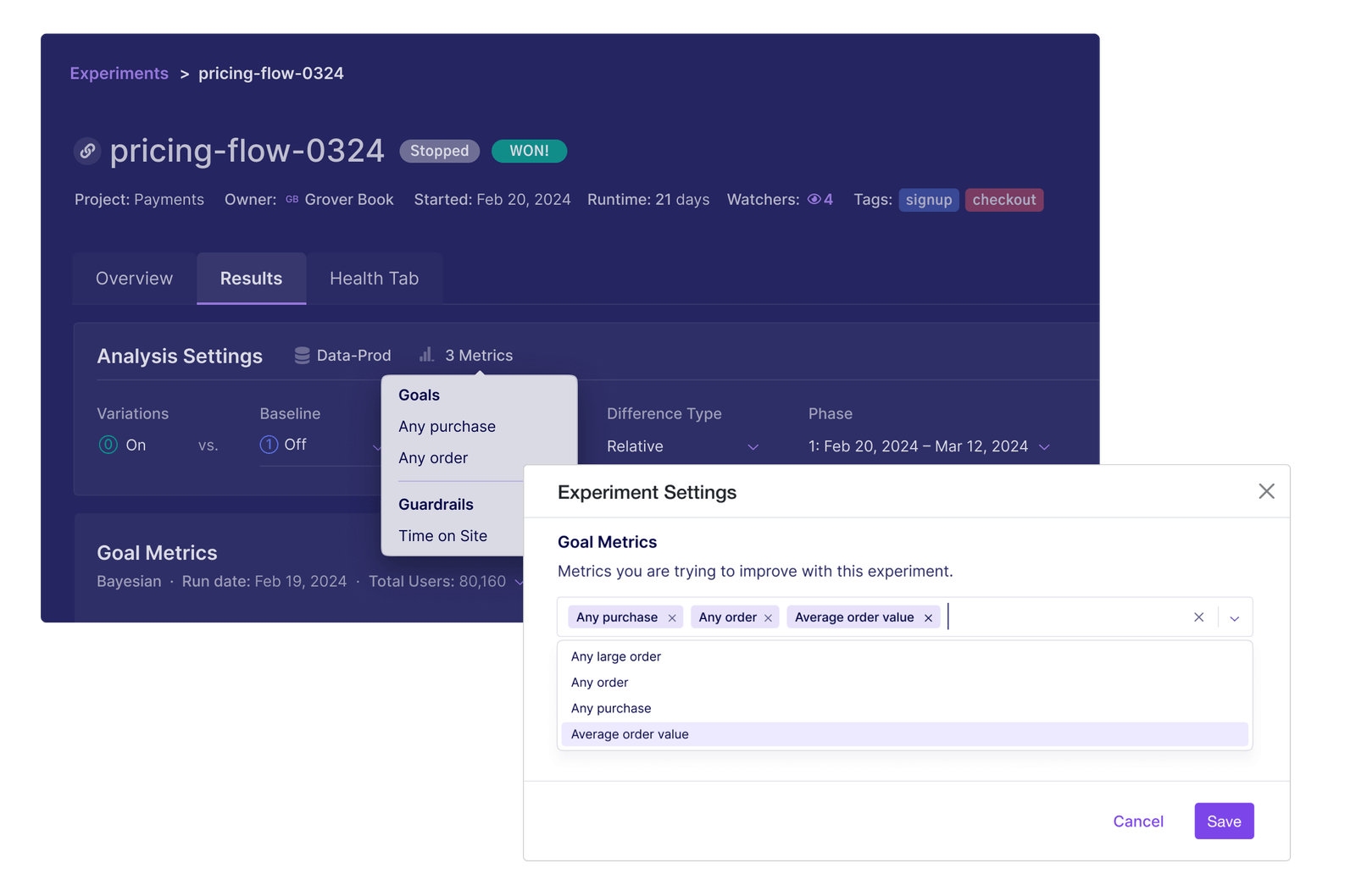 GrowthBook - Experiments