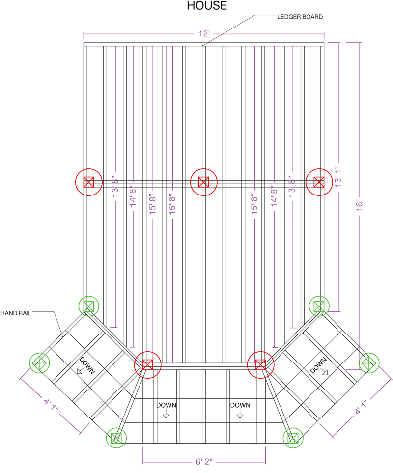 12x16 Deck Layout - Free Download