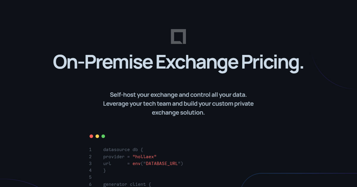 Pricing: HollaEx® On-Premise White Label HollaEx Exchange