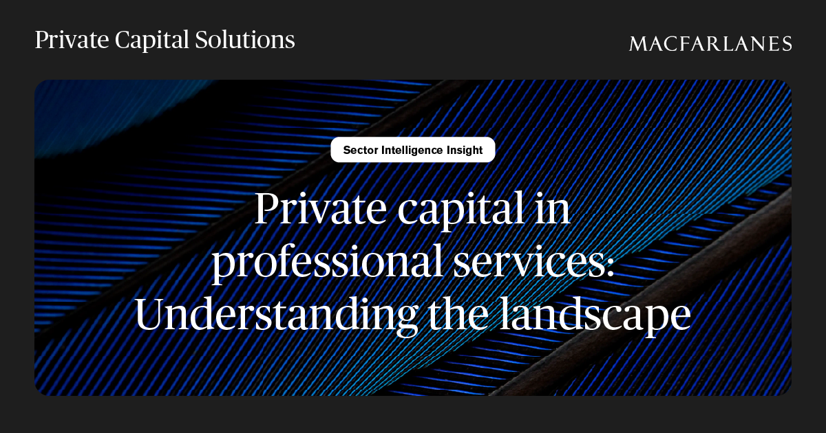 Private capital in professional services: Understanding the landscape ...