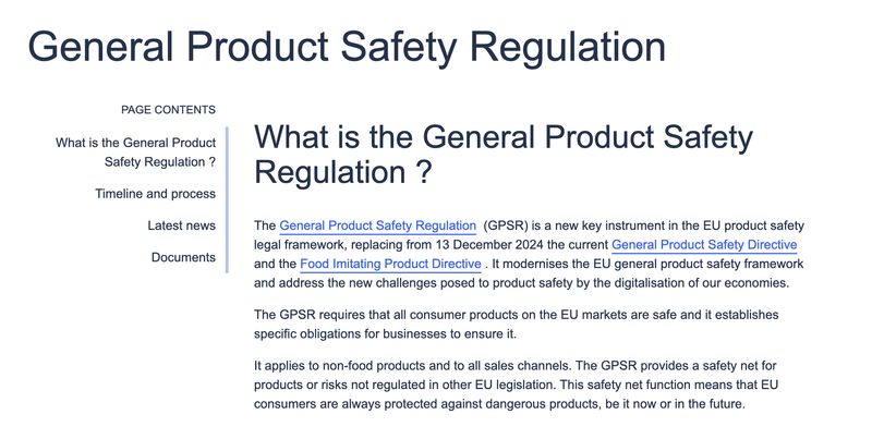 EU General Product Safety Regulation (GPSR) Guide