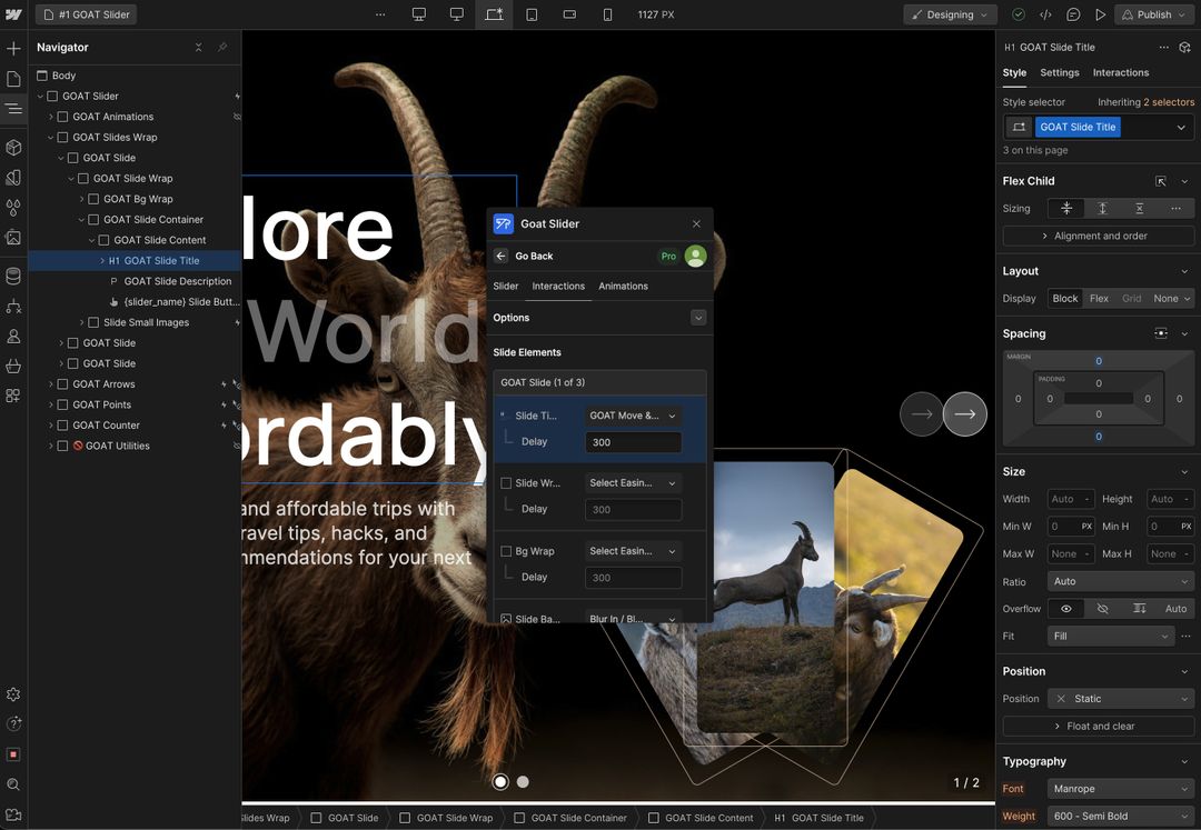GOAT CMS Slider - Webflow App