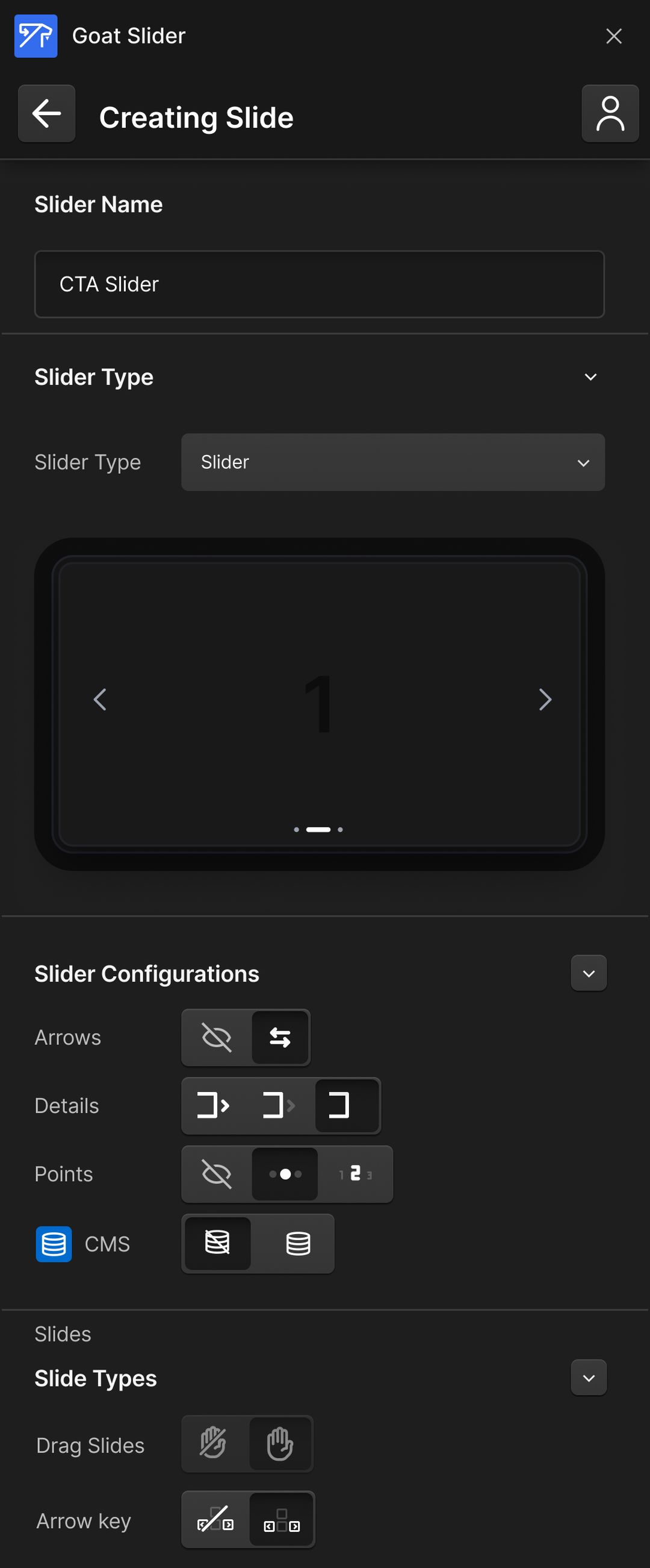 GOAT CMS Slider - Webflow App