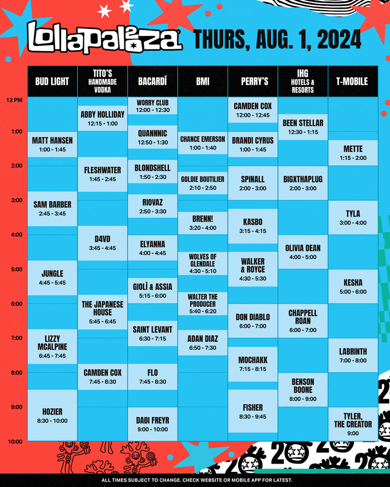 Schedule | Lollapalooza