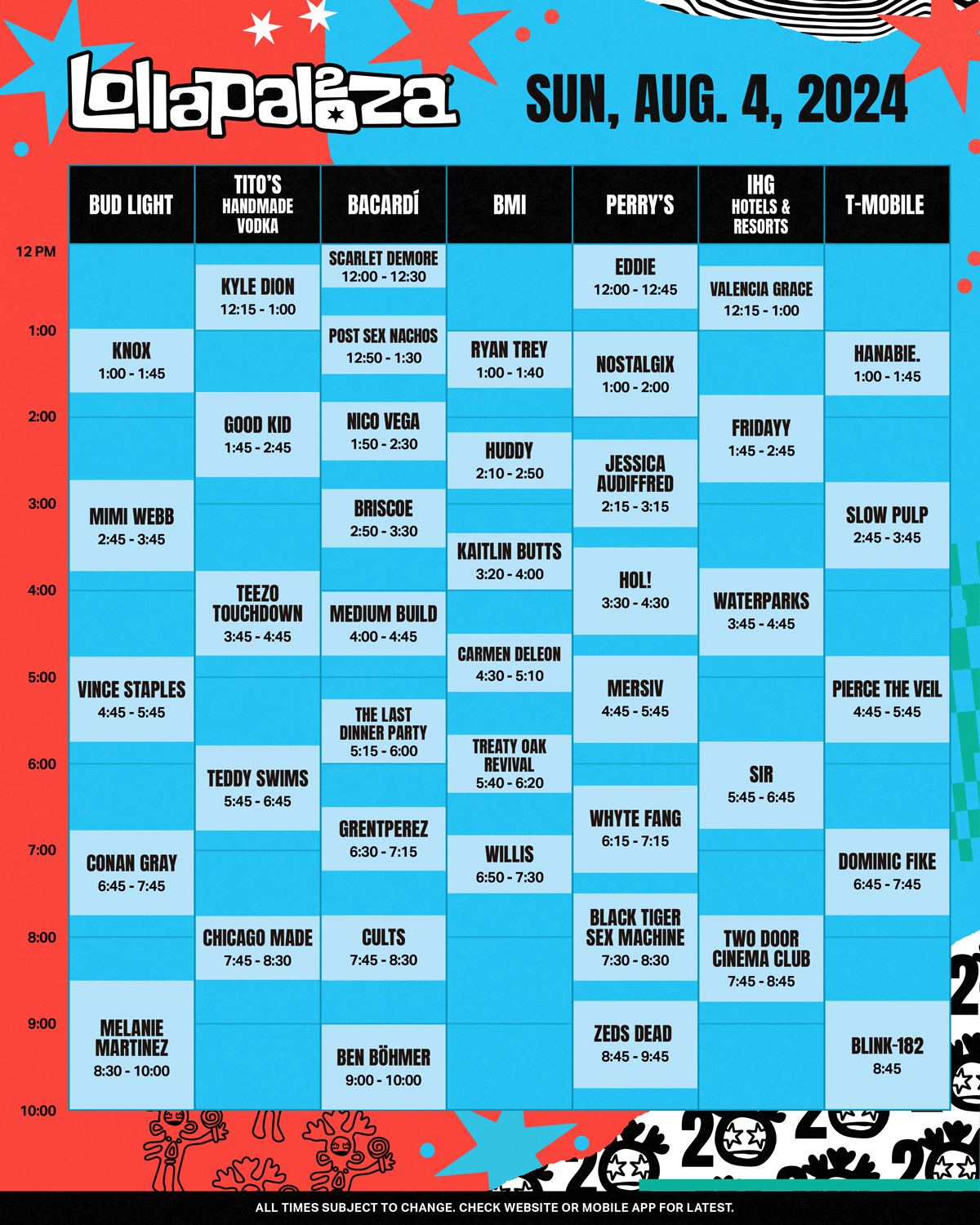 Schedule | Lollapalooza