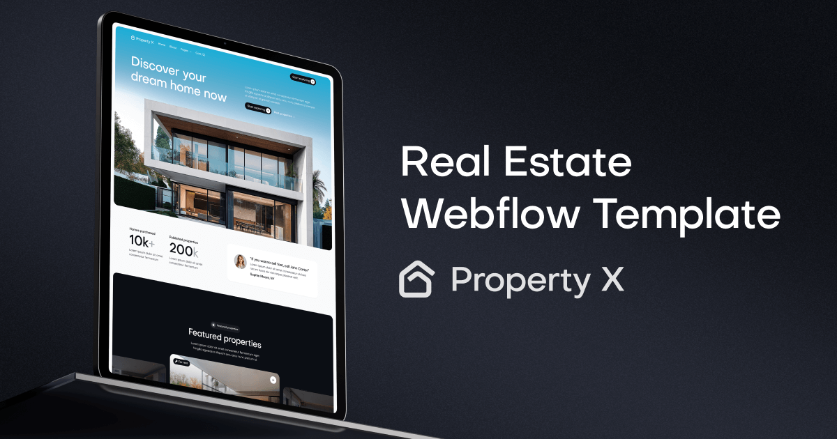 Start Here - Property X - Webflow Ecommerce website template