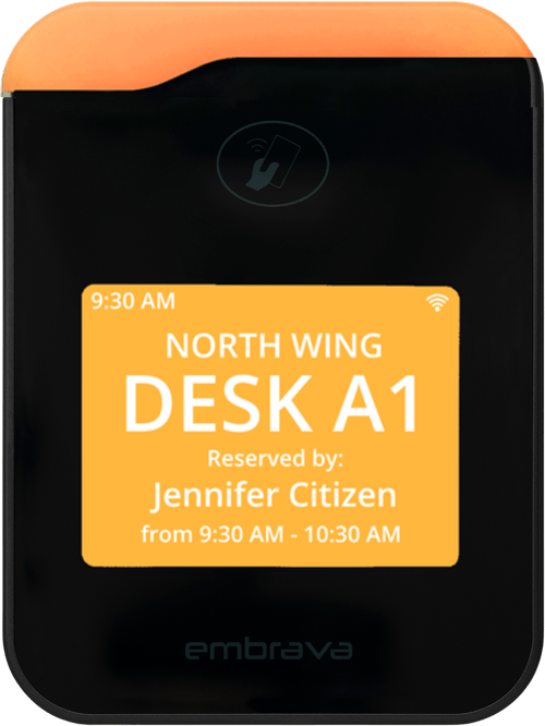 Embrava Desk Sign - Desk Booking Device