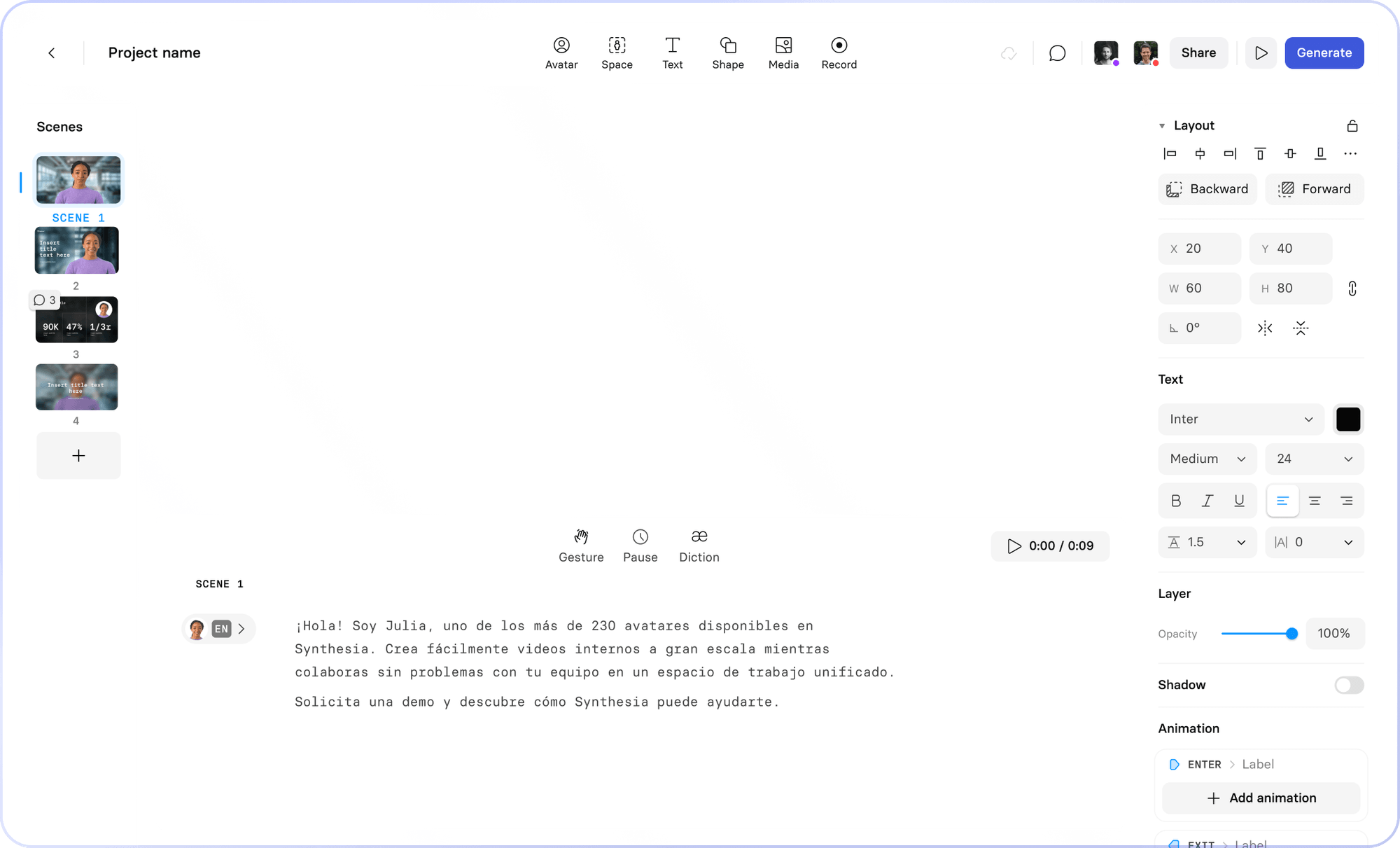 Generador de texto a voz y acentos en español