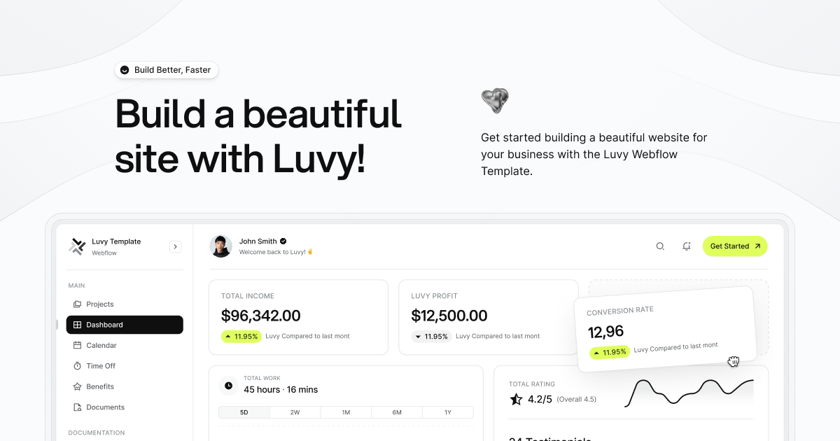 Luvy - Webflow HTML website template