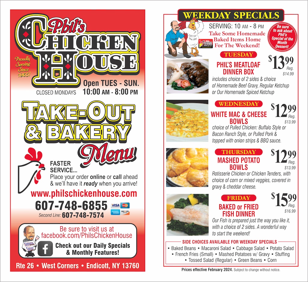Take Out Menu | Phil’s Chicken House