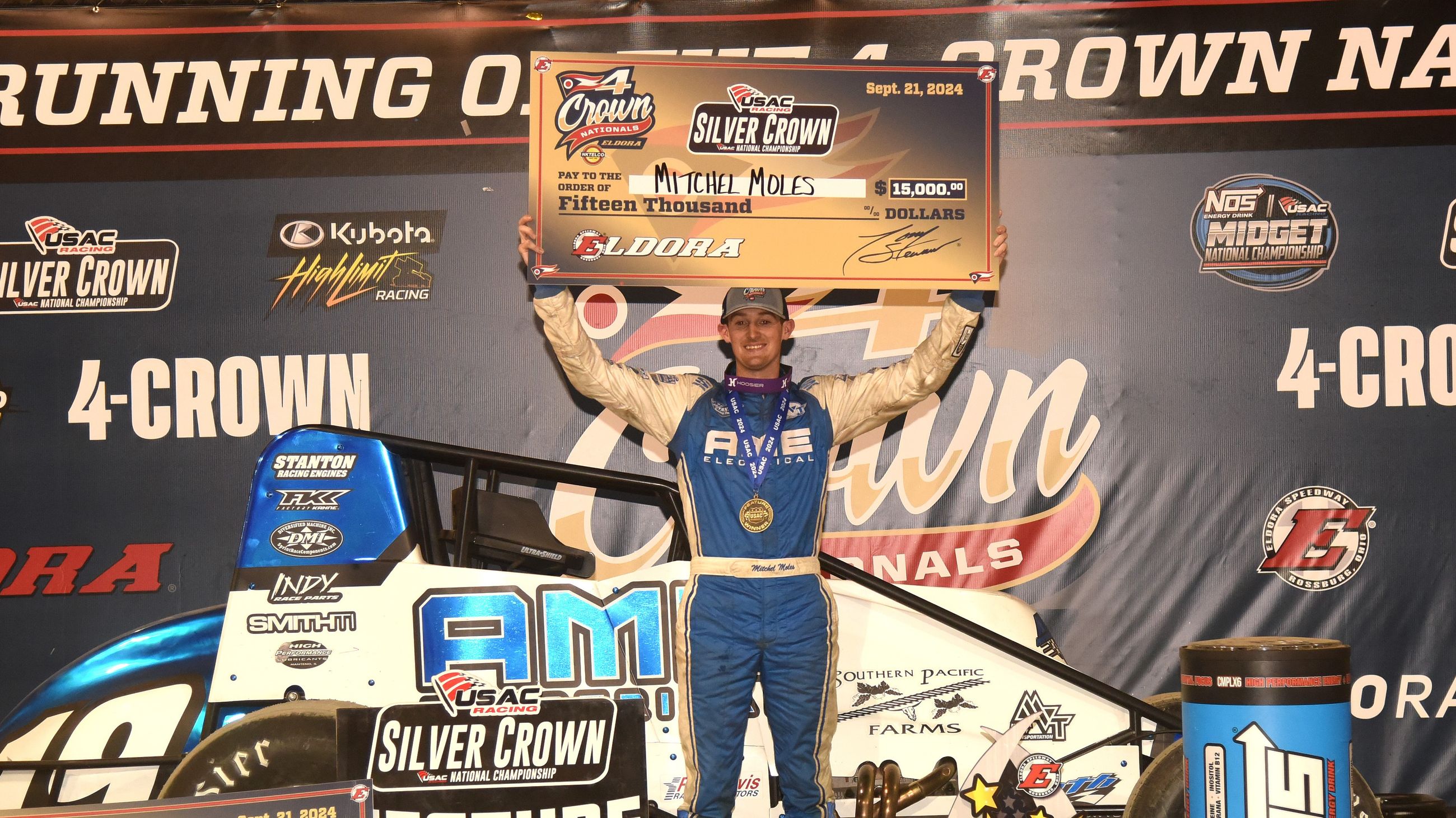 First Crown! Moles Muscles to First Career USAC Silver Crown Win at Eldora