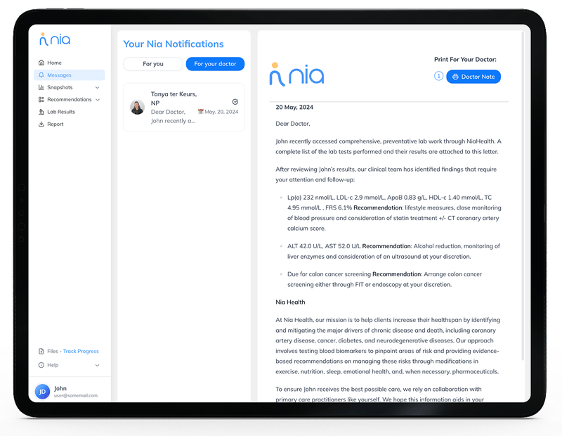 NiaHealth | 50+ Biomarker Testing | Proactive Health Checkups