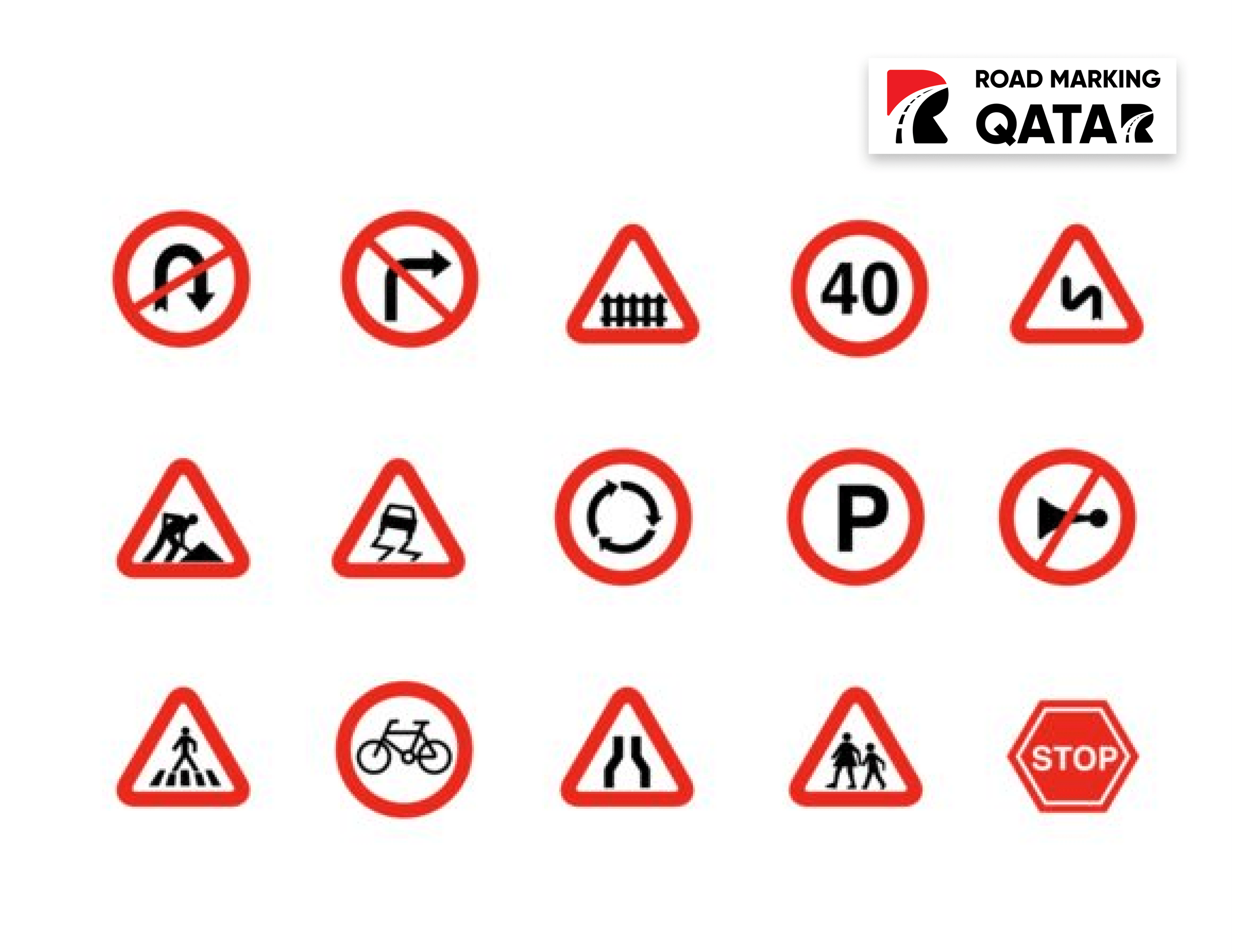 Road traffic signs in Doha