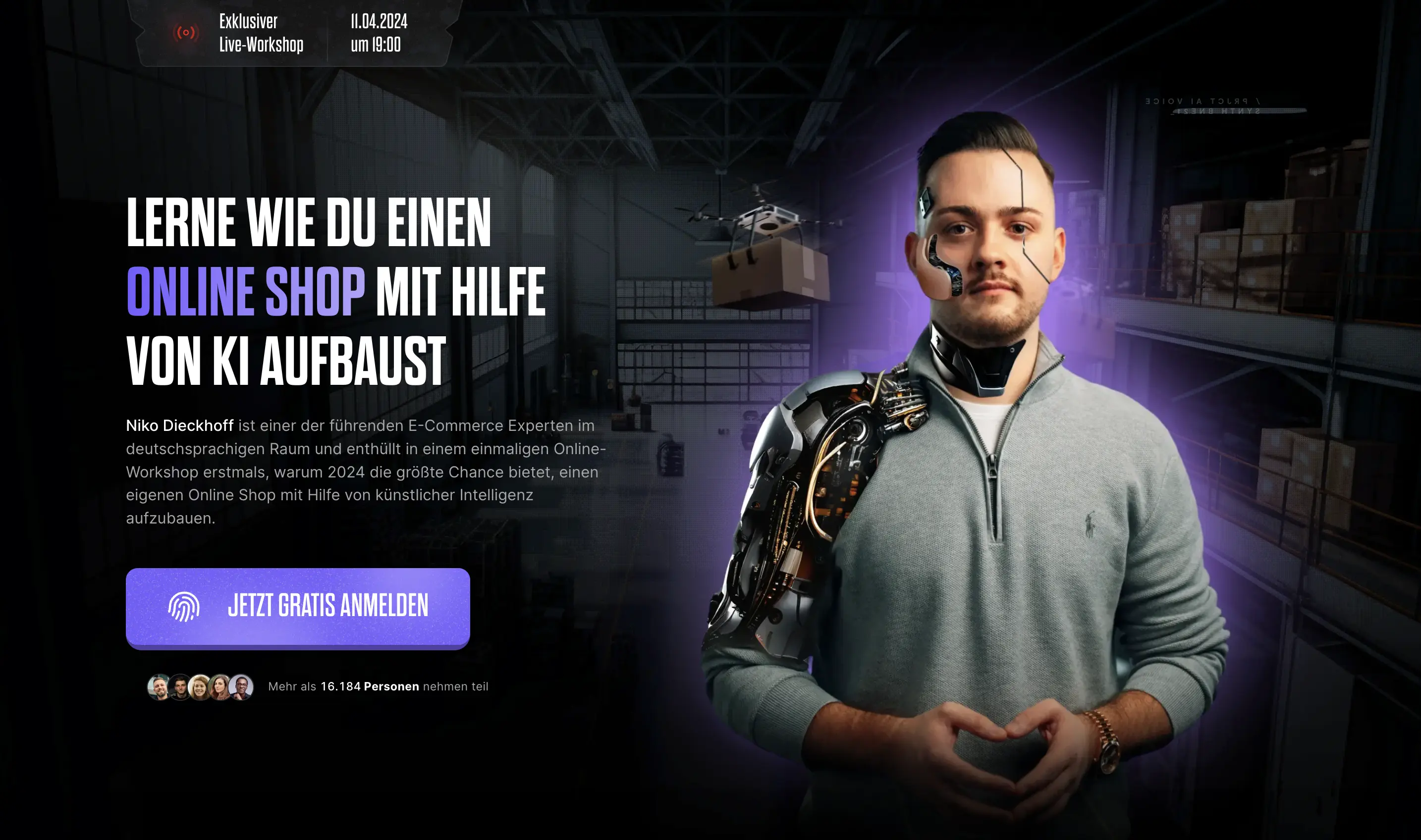 Live Workshop von Niko Dieckhoff - KI-Online Shop in 2024 aufbauen