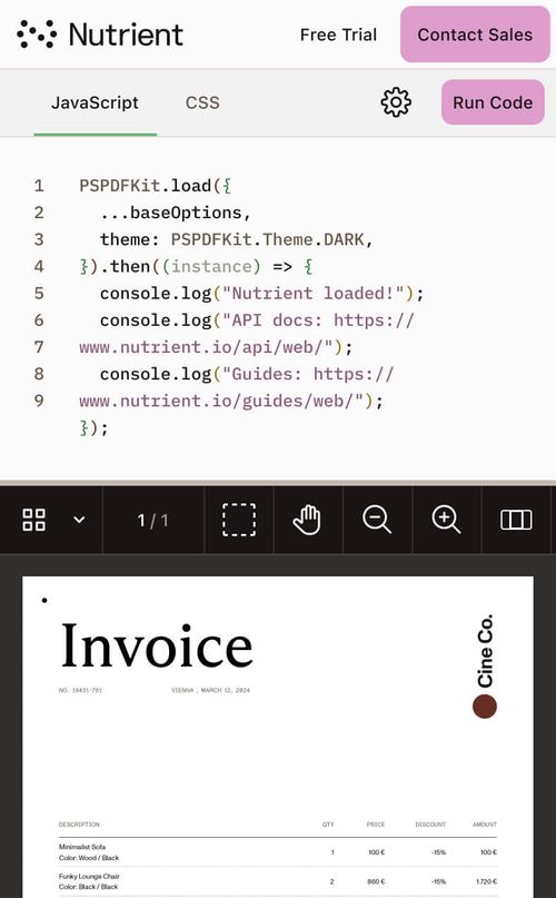 PDF Web SDK solutions using JavaScript