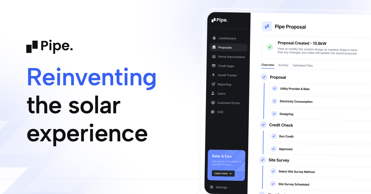 Customer Portal for Solar Projects | Pipe Solar CRM