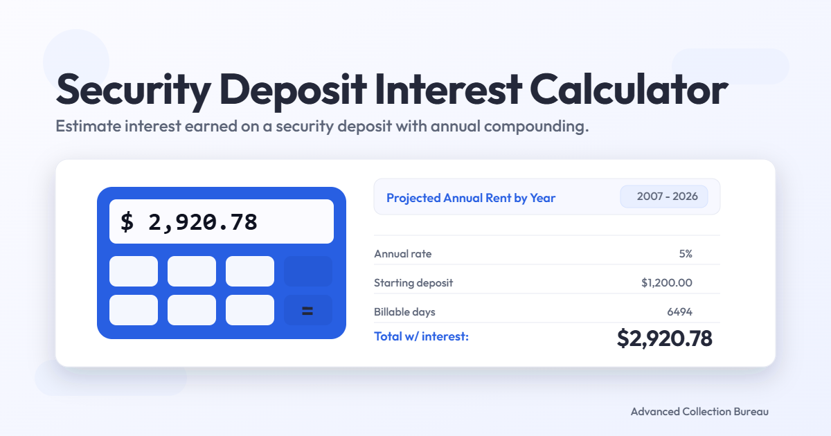 Security Deposit Interest Calculator