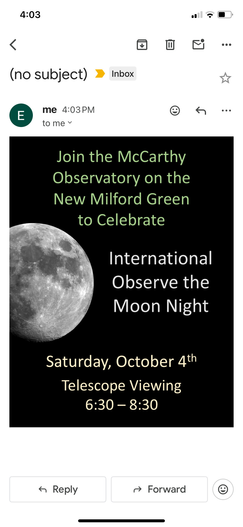 International Observe The Moon Night | Oct 04, 2025 at New Milford Green
