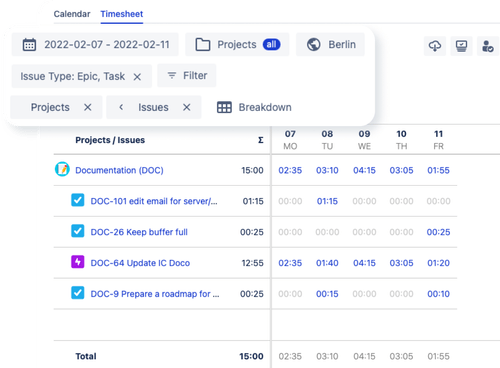 Jira Time Tracker | Clockwork for Jira Lite | Timesheets