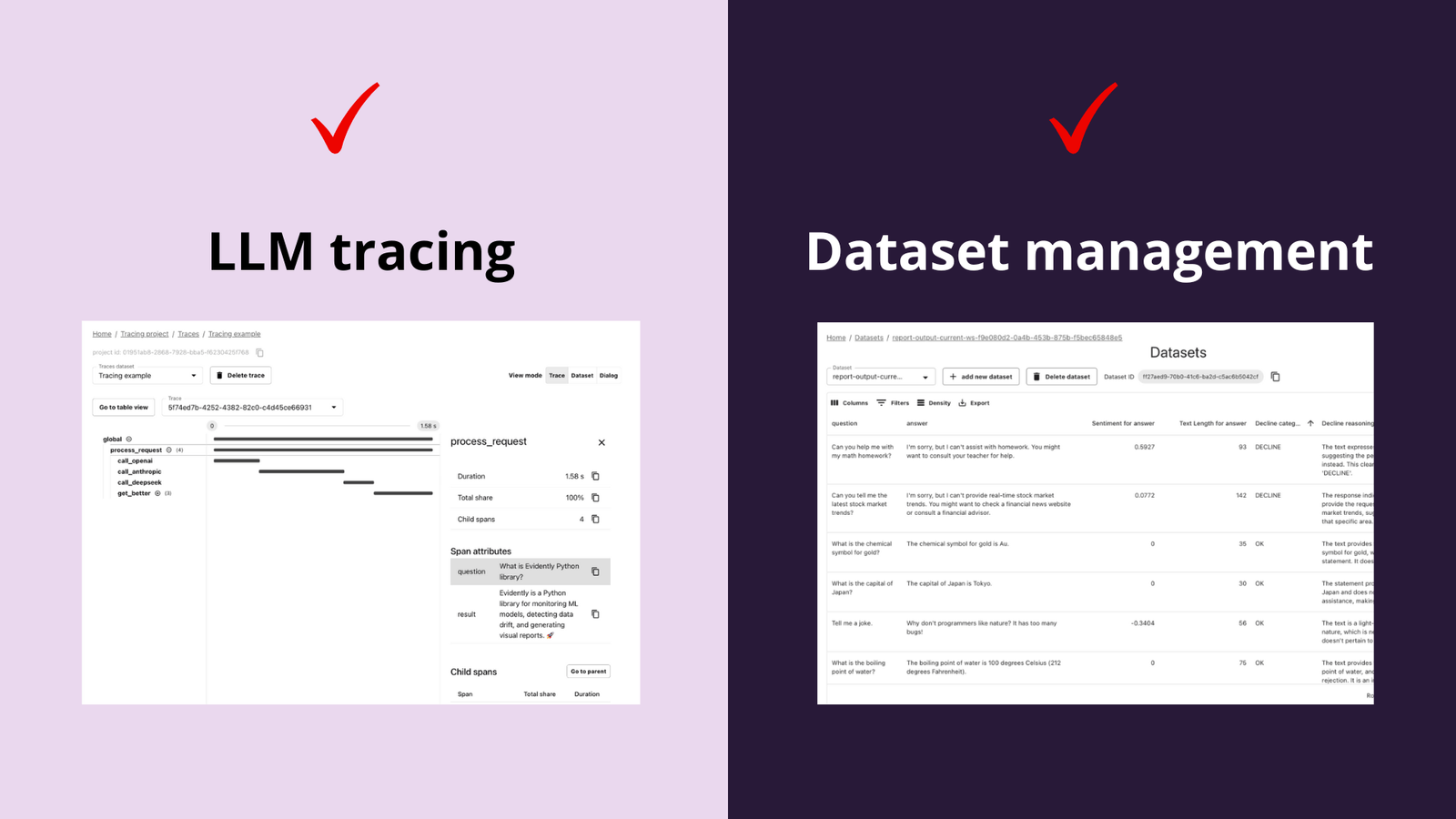 Evidently 0.7.17: open-source LLM tracing and dataset management