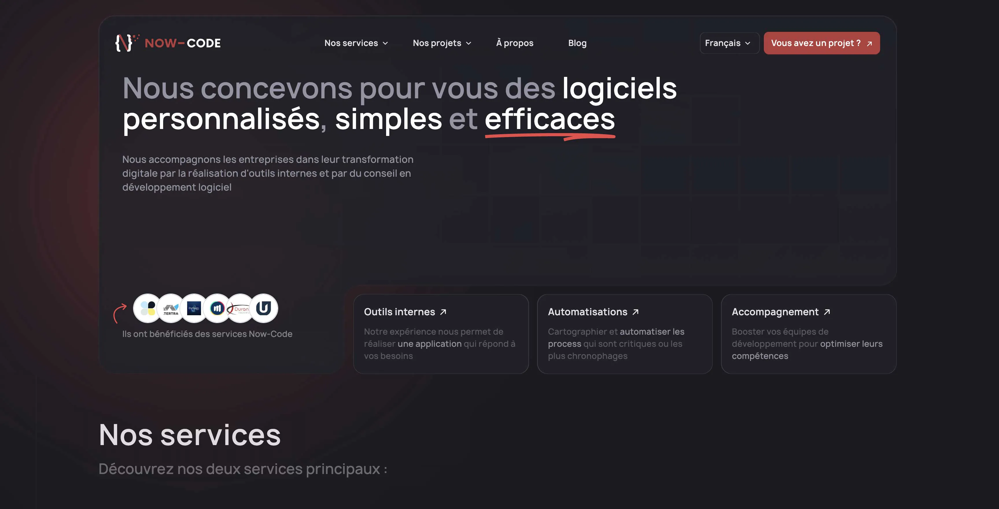 Now Code - Experts en conception et développement logiciel