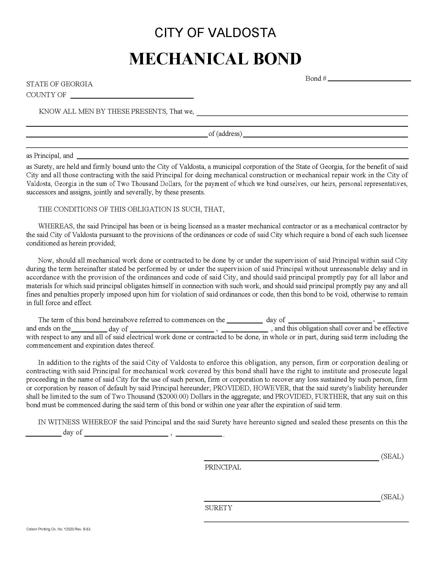 City of Valdosta, Inspections Department Valdosta Mechanical Contractor ...