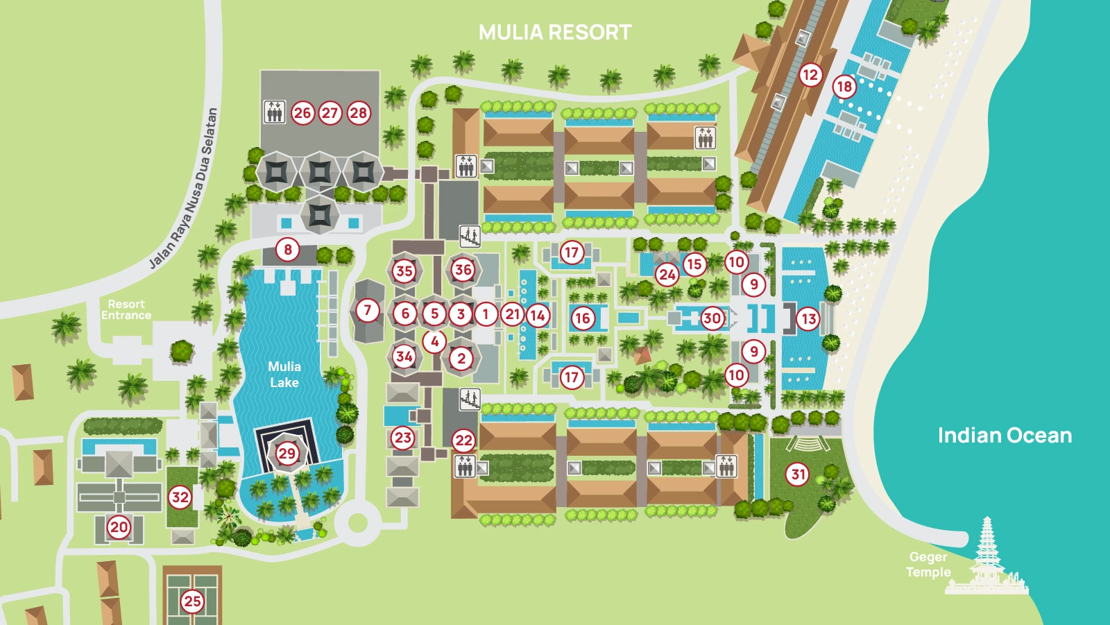 巴厘岛 Mulia Resort 房间目录 | 优雅客房与套房