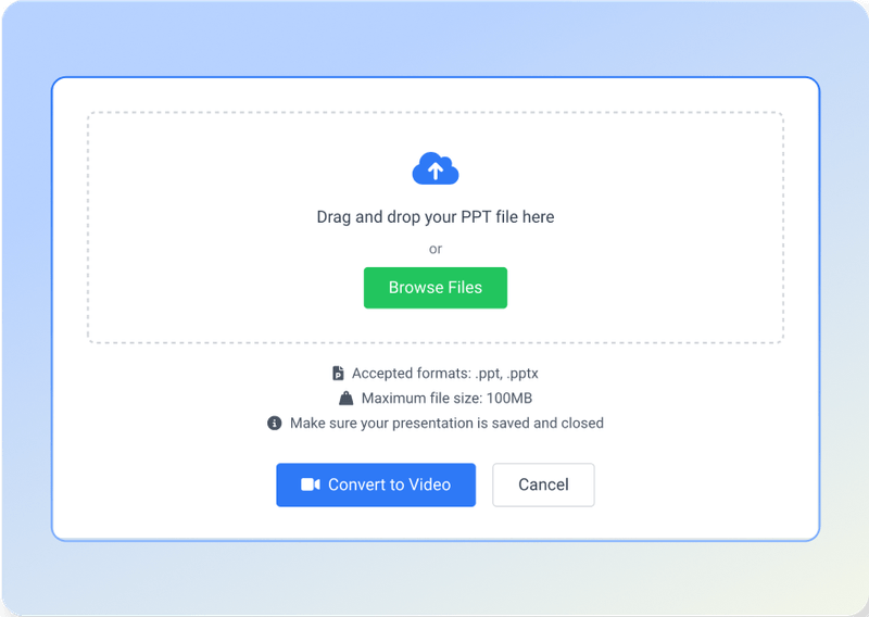 PPT to Video Converter – Transform Presentations into Videos