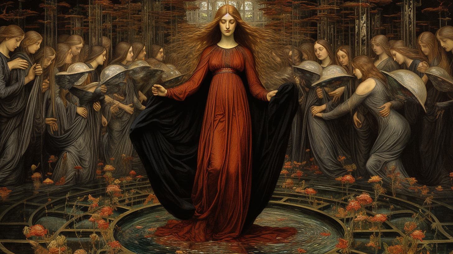 John Melhuish Strudwick Midjourney style | Andrei Kovalev's Midlibrary