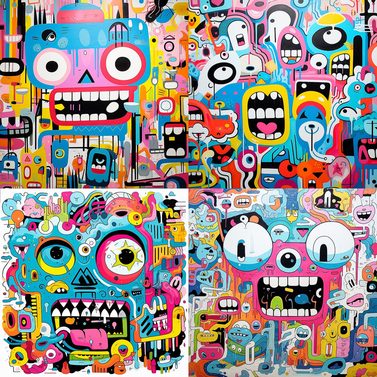 Jean-Michel Basquiat Midjourney style | Andrei Kovalev's Midlibrary