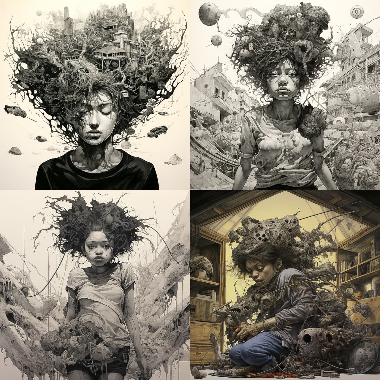 Junji Ito Midjourney style | Andrei Kovalev's Midlibrary