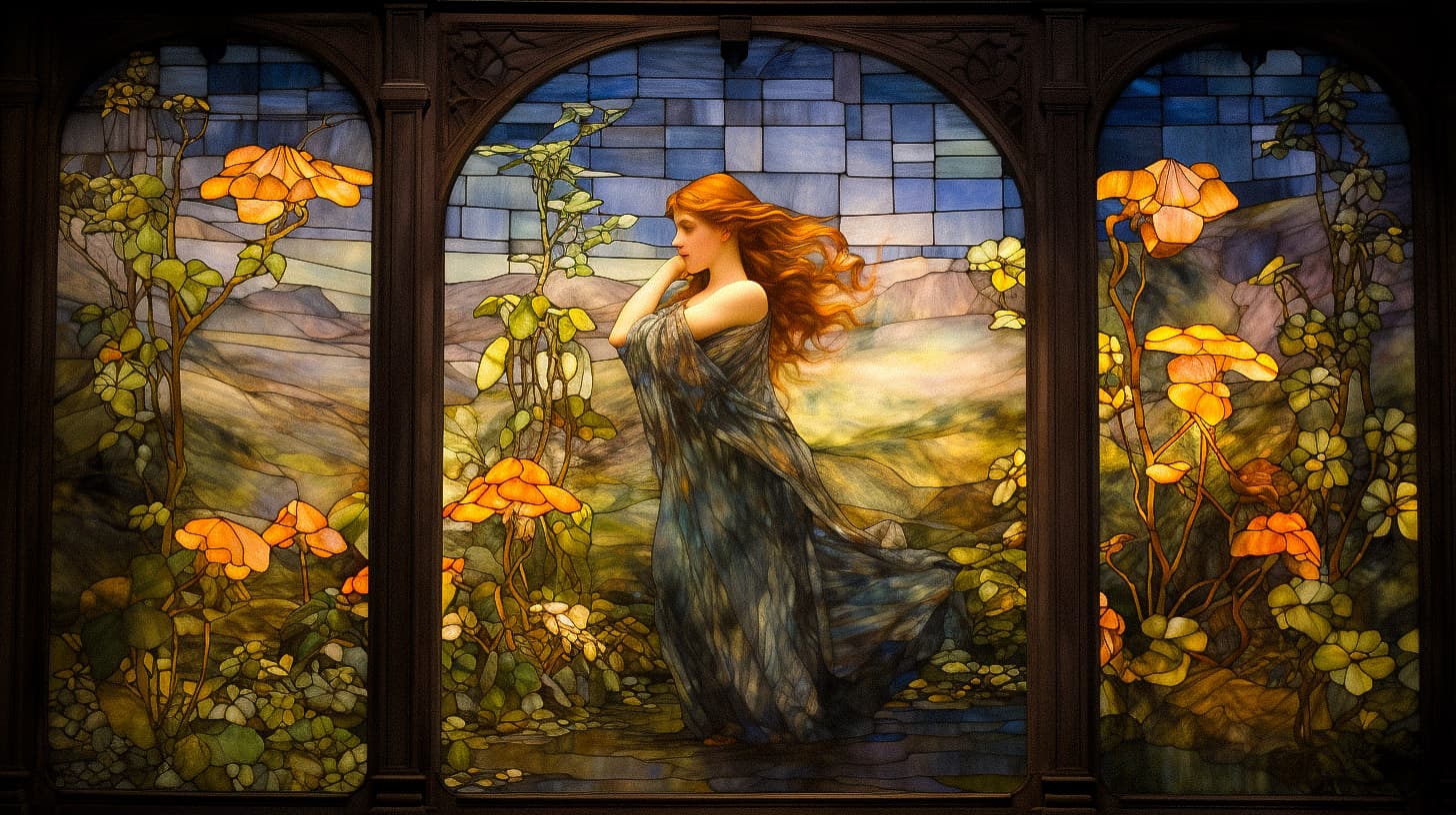 Louis Comfort Tiffany Midjourney style | Andrei Kovalev's Midlibrary