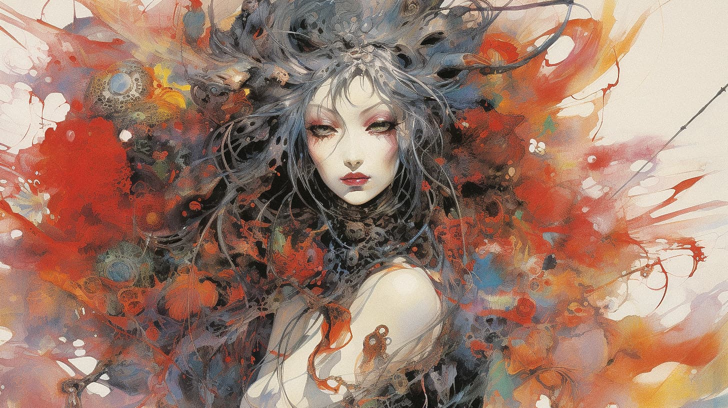 Yoshitaka Amano Midjourney style | Andrei Kovalev's Midlibrary