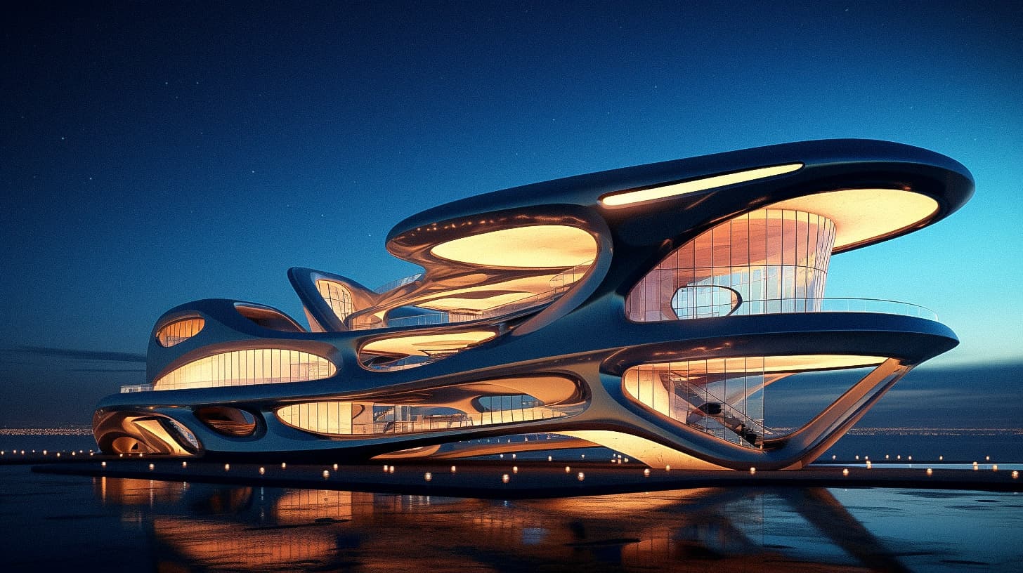 Neofuturist architecture Midjourney style | Andrei Kovalev's Midlibrary
