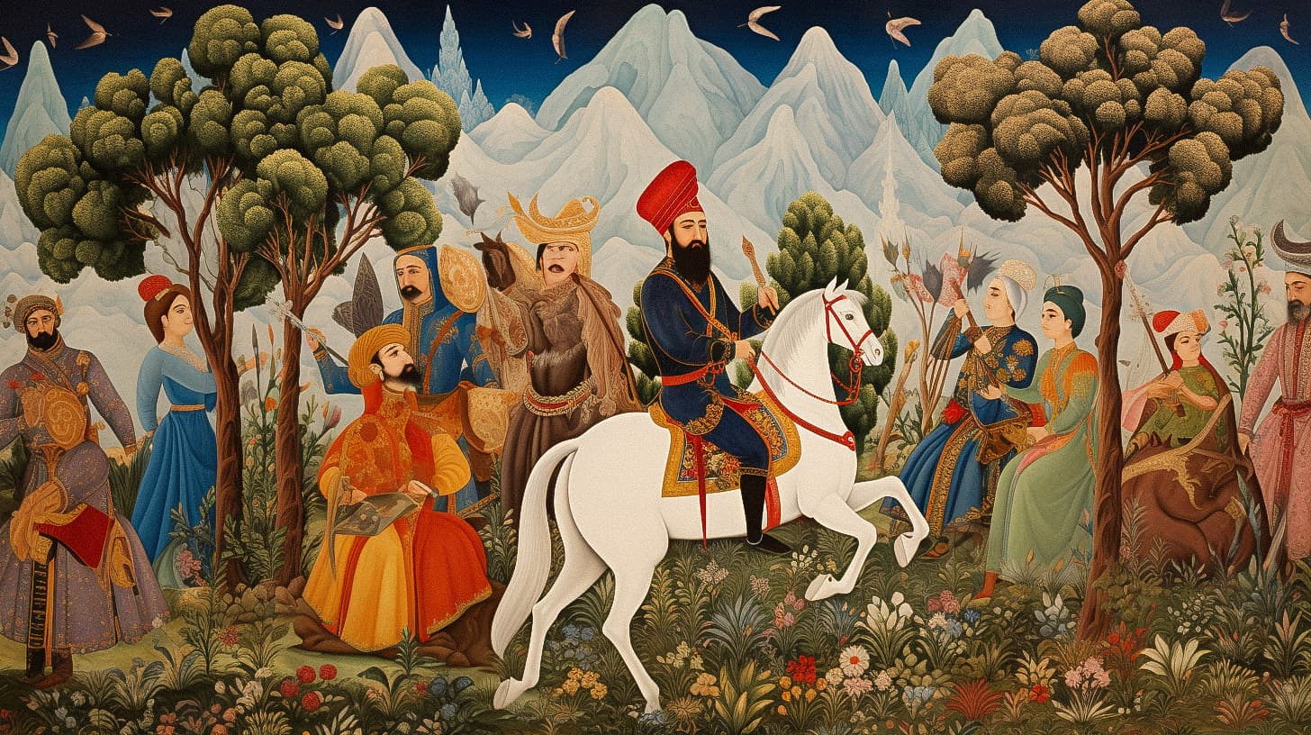 Qajar art Midjourney style | Andrei Kovalev's Midlibrary