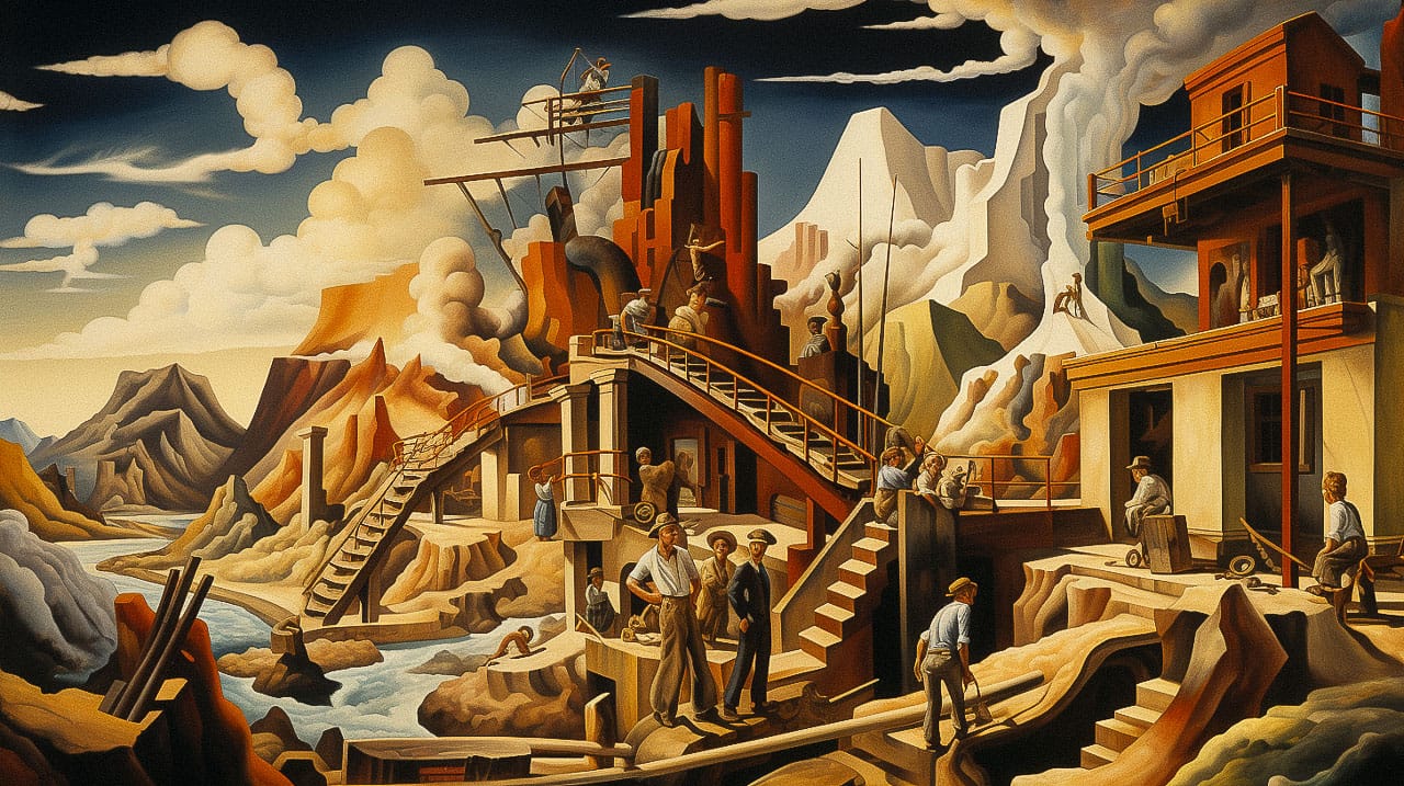 Thomas Hart Benton Midjourney style | Andrei Kovalev's Midlibrary
