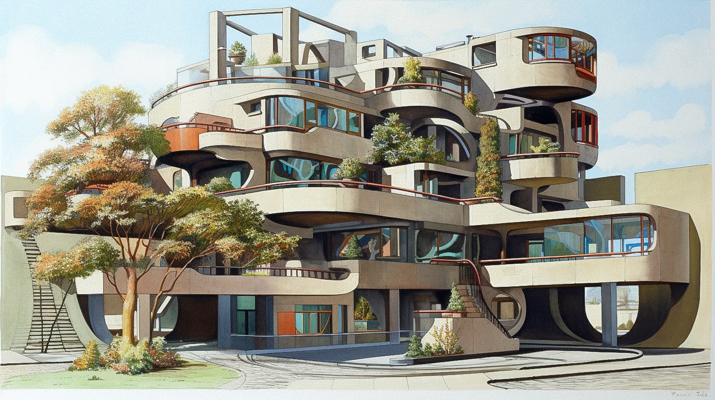 James Stirling Midjourney style | Andrei Kovalev's Midlibrary