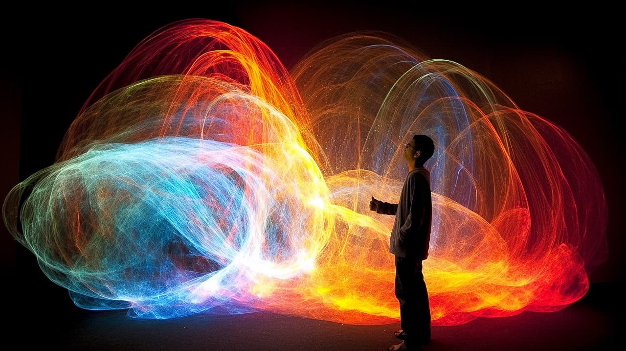 Fiber optic light painting Midjourney style | Andrei Kovalev's Midlibrary