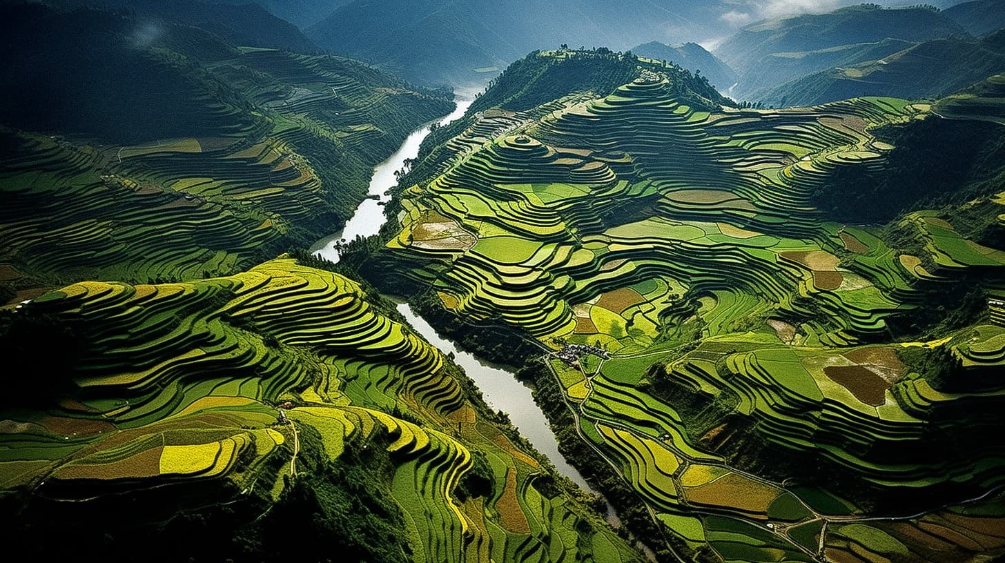 Yann Arthus-Bertrand Midjourney style | Andrei Kovalev's Midlibrary