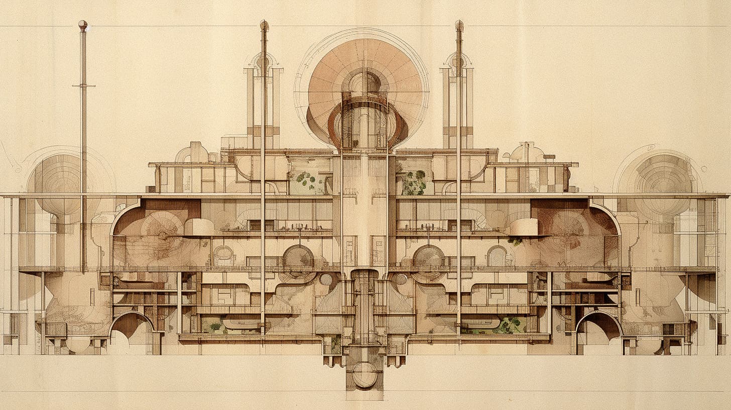 Architectural plan Midjourney style | Andrei Kovalev's Midlibrary