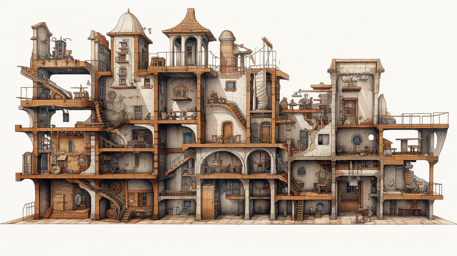 Orthographic view Midjourney style | Andrei Kovalev's Midlibrary